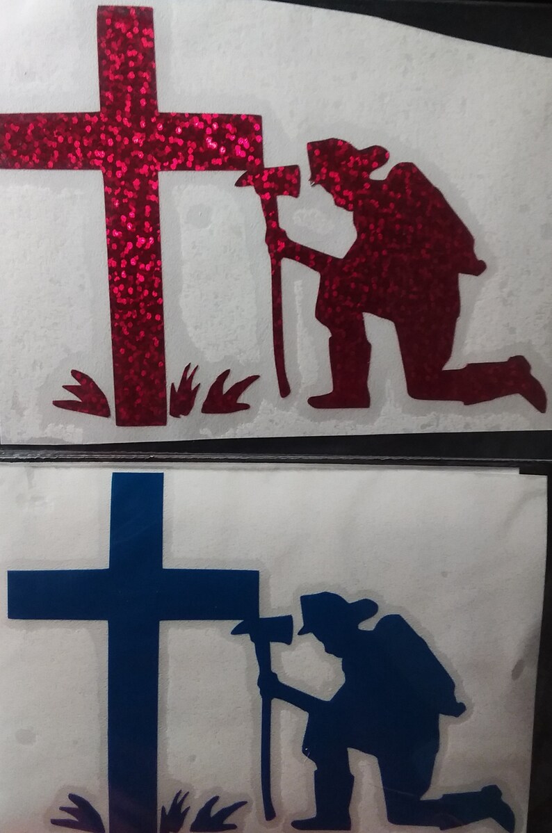 Fireman Praying at Cross Vinyl Decal - Etsy