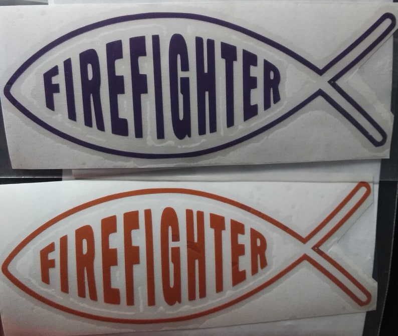 Firefighter Fish Vinyl Decal - Etsy