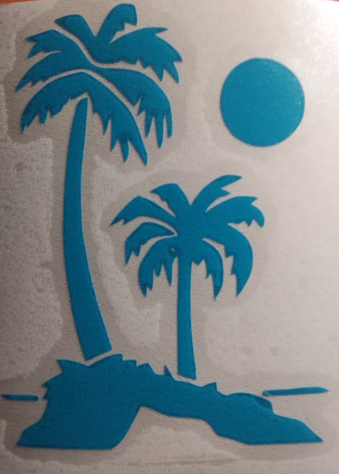 Pam Trees With Moon. M018- Vinyl Decal - Etsy