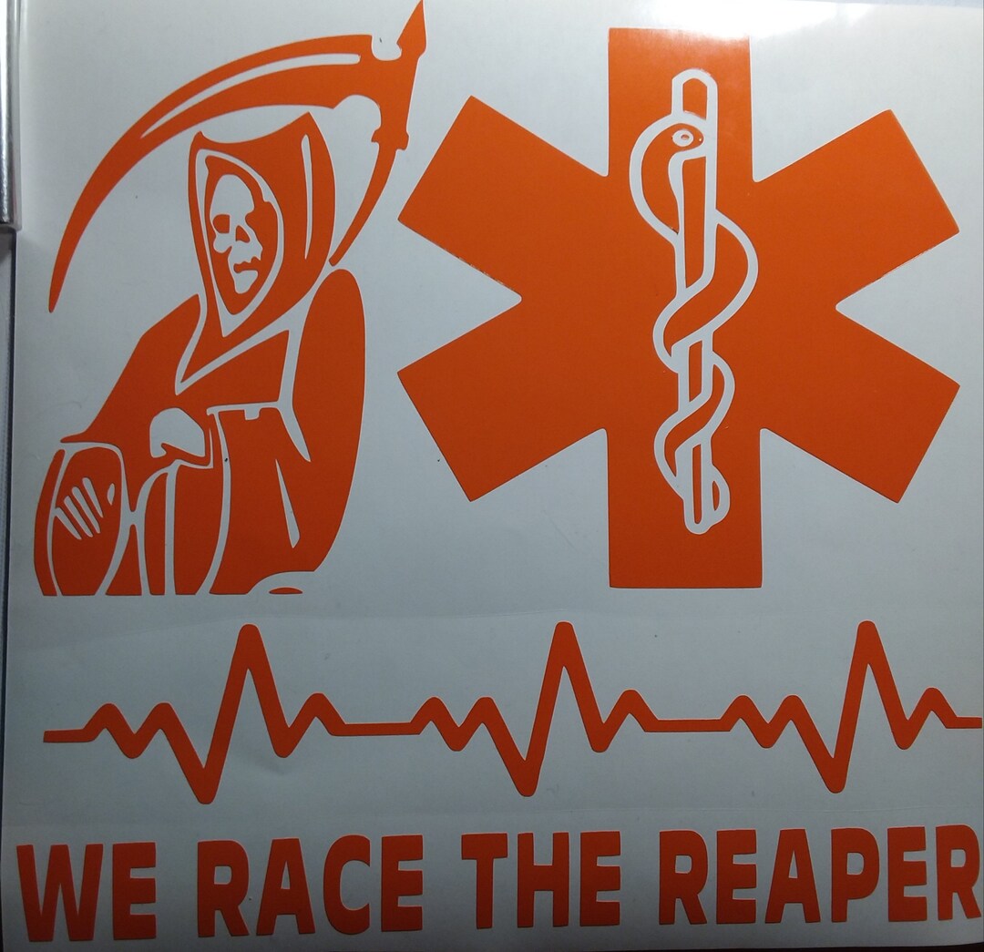 We Race the Reaper Vinyl Decal - Etsy