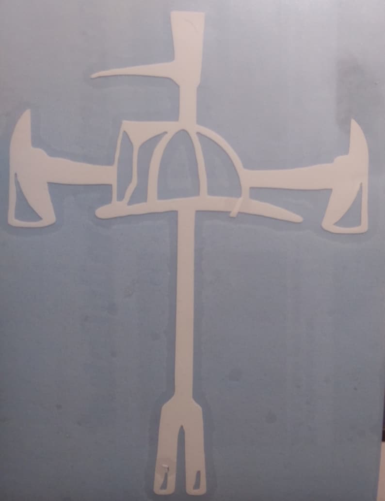 Fire Helmet, Halogen Tool and Axe Cross - Vinyl Decal - Etsy