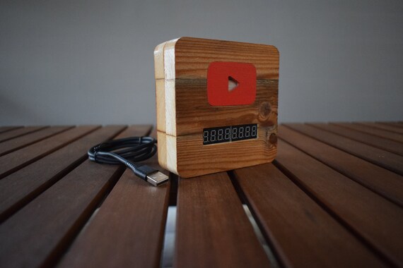 YouTube Subscriber counter wifi weathered pine youtuber | Etsy