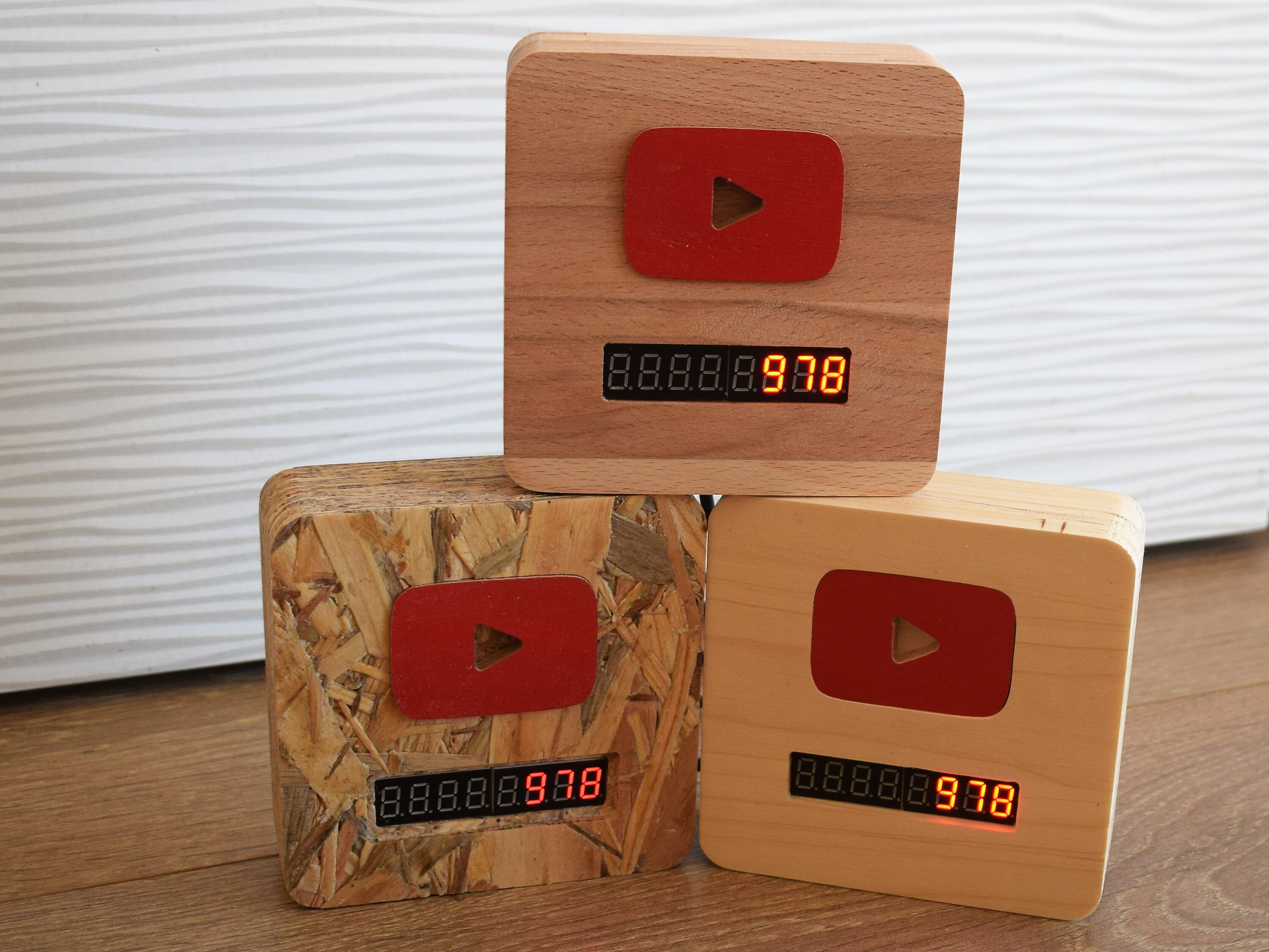 YouTube Subscriber counter wifi OSB youtuber 11cm x 11cm | Etsy