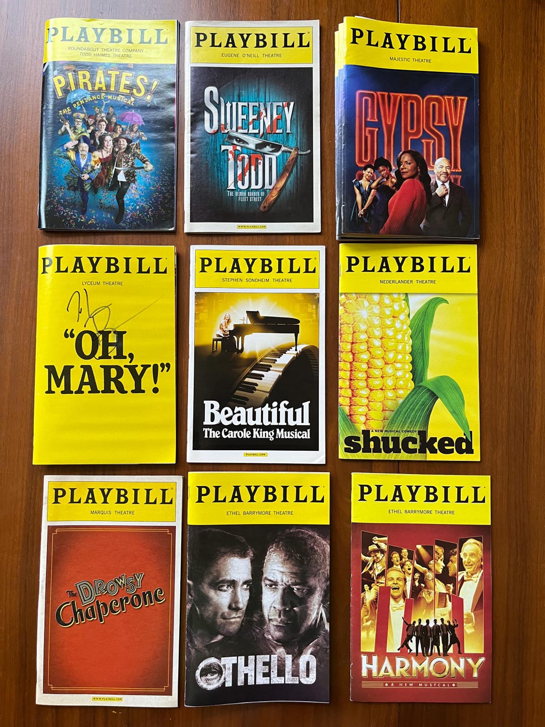 Broadway Playbills: Pirates! / Sweeney Todd / Gypsy / Oh, Mary ...