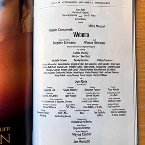 Wicked - Original Broadway Cast Playbill and Nytimes Review - Etsy
