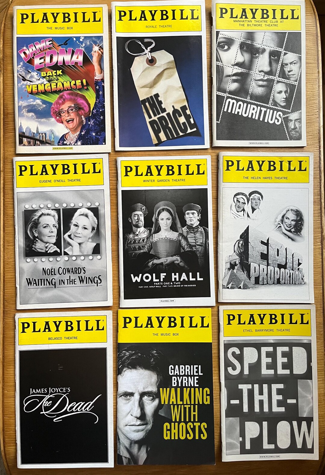 Broadway Playbill: Dame Edna/the Price/mauritius/waiting in the Wings ...