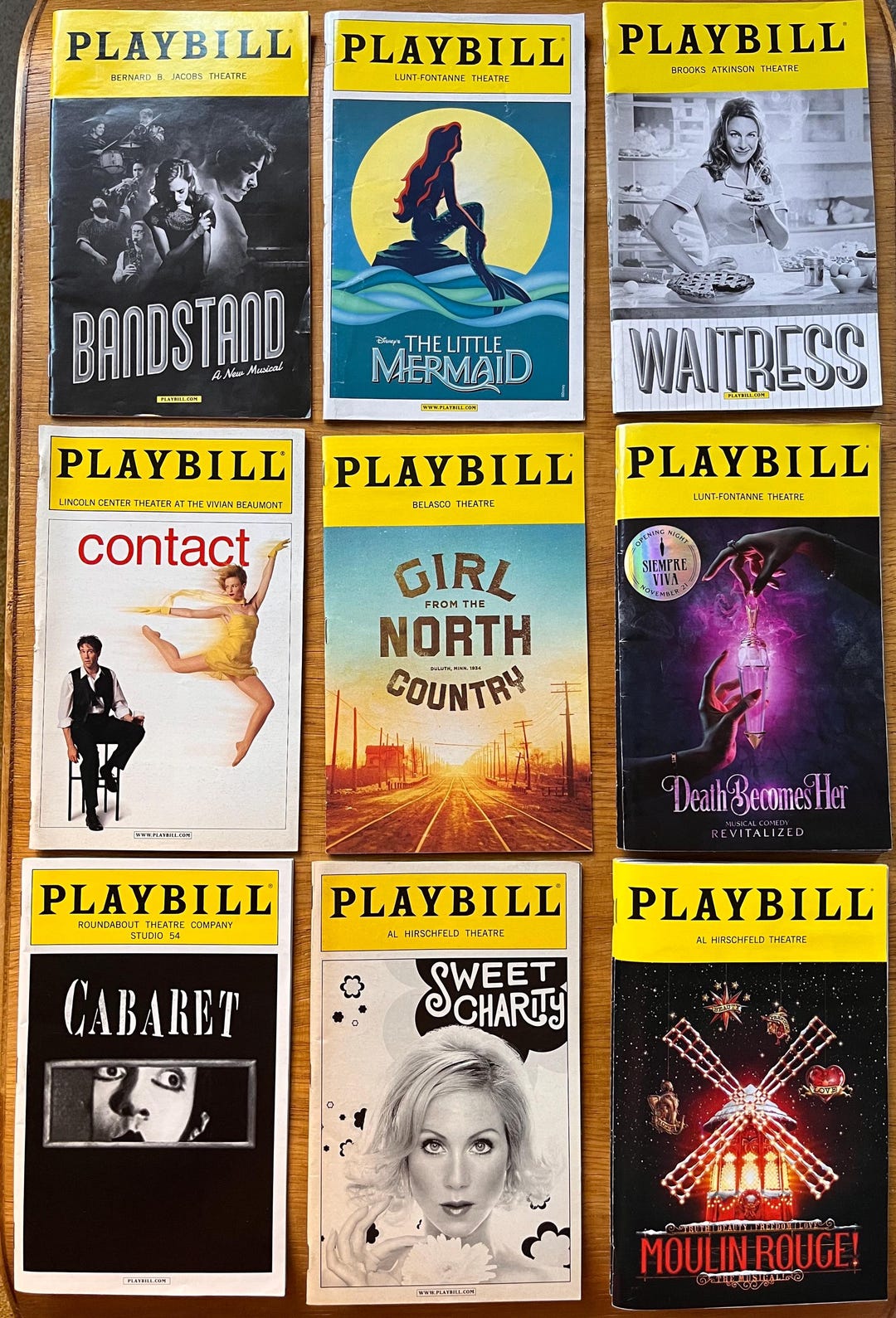 Playbills: Bandstand/waitress/contact/girl From North Country/death ...