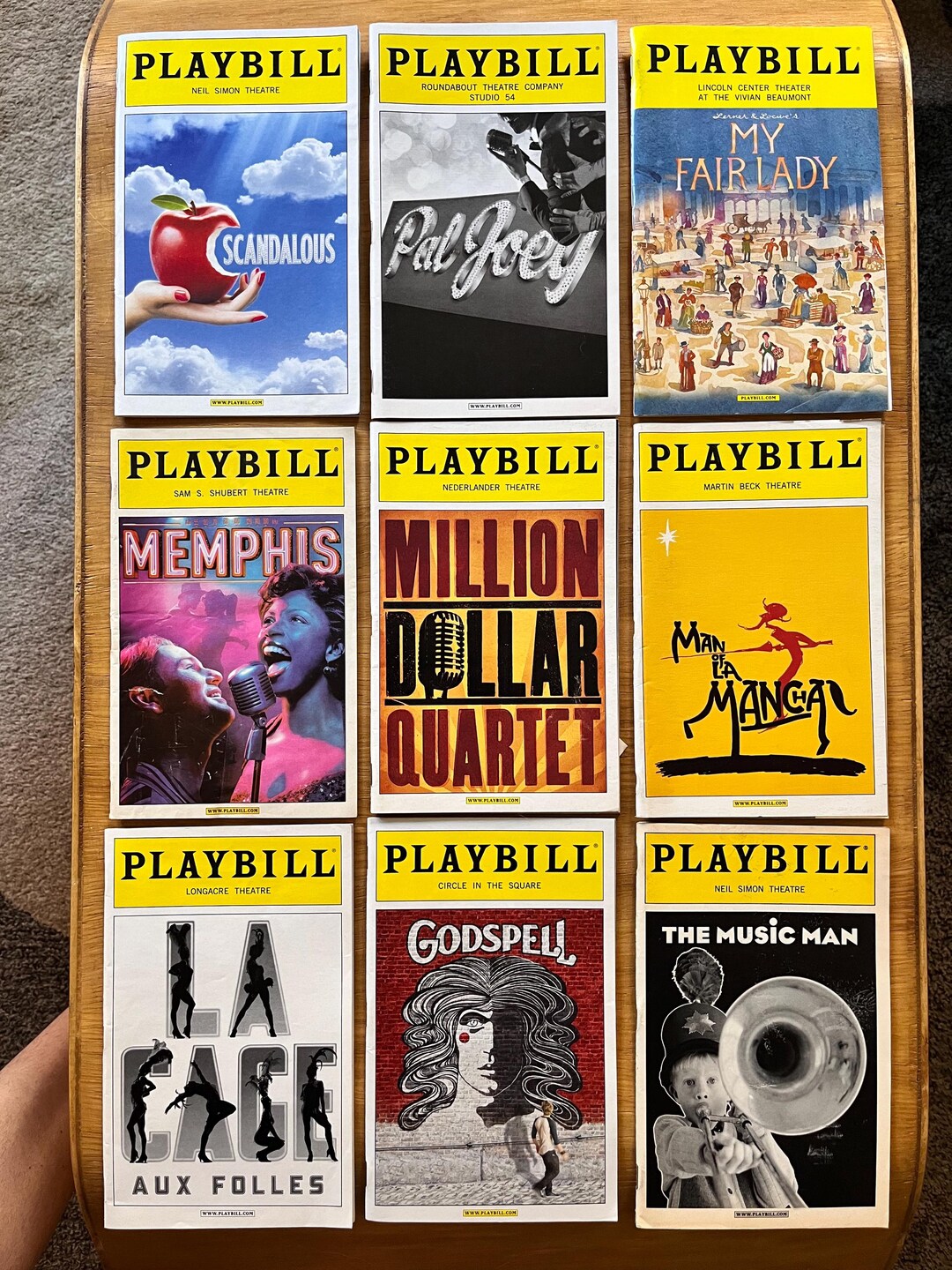 Playbills: Scandalous/pal Joey/my Fair Lady/million Dollar Quartet/man ...