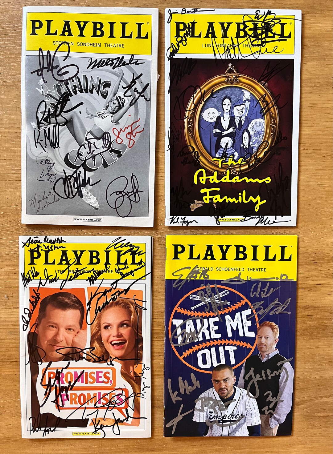 SIGNED Broadway Playbills Take Me Out 2022 Revival, the Addams Family ...
