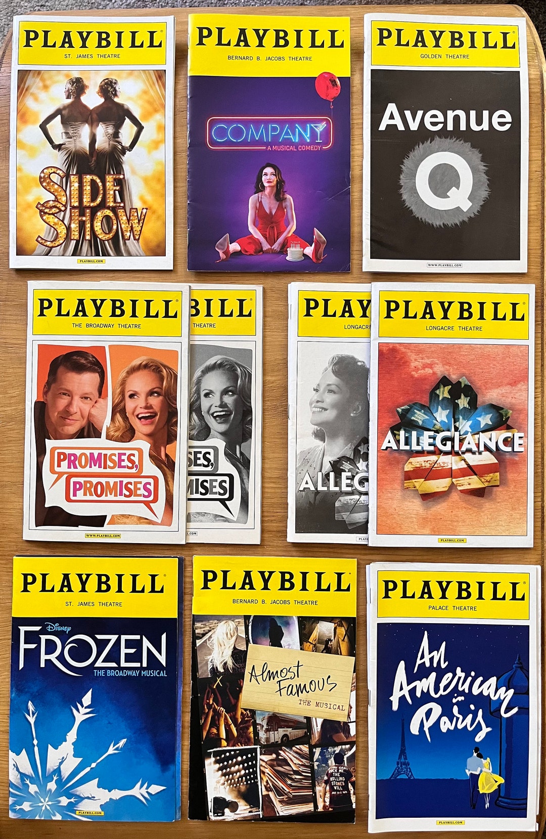 Broadway Musical Playbills: Side Show/company/allegiance/almost Famous ...