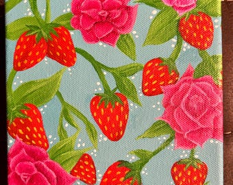 Strawberry Sprout - Original Oil Painting - Etsy