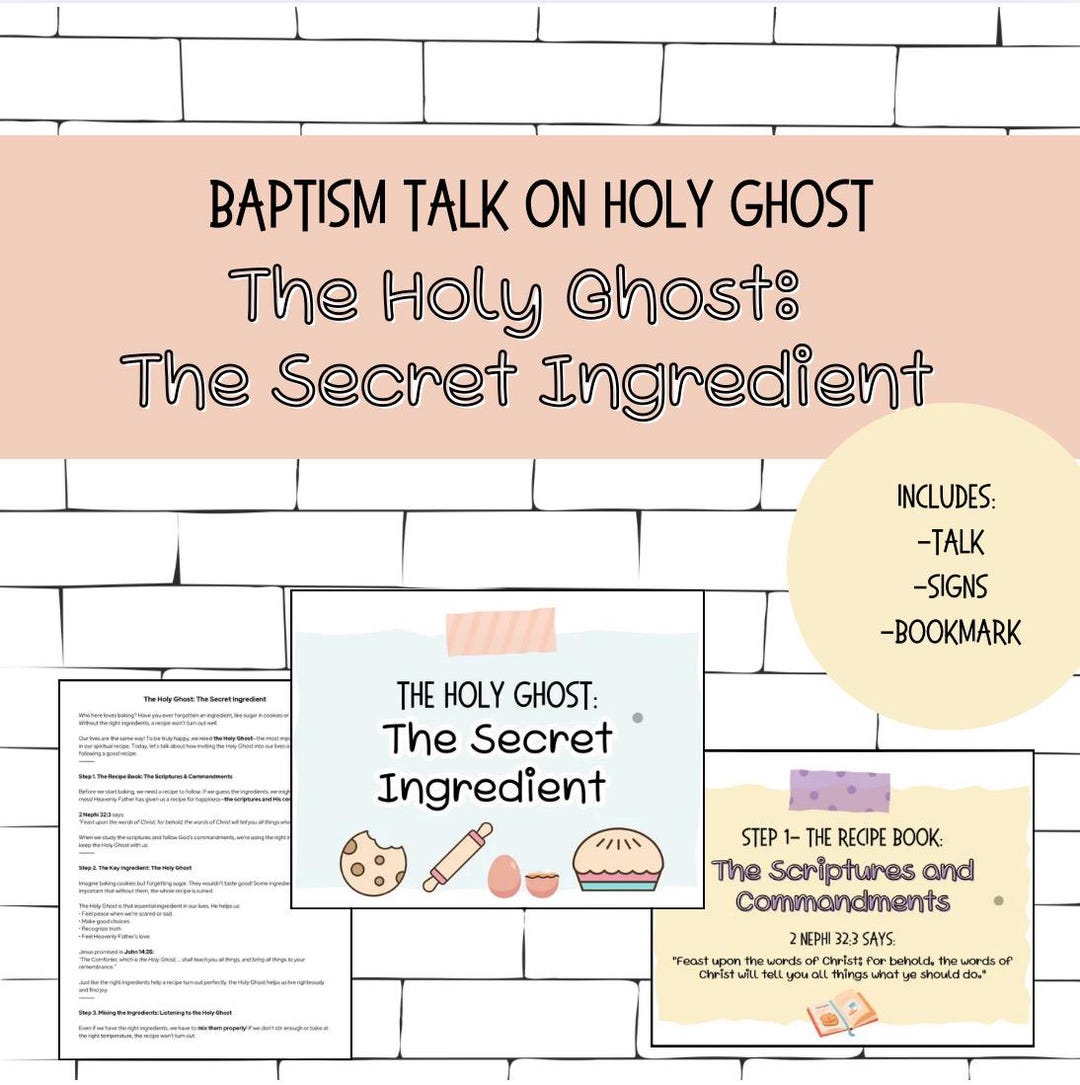The Secret Ingredient | LDS Baptism Talk for Kids | Talk on Holy Ghost ...