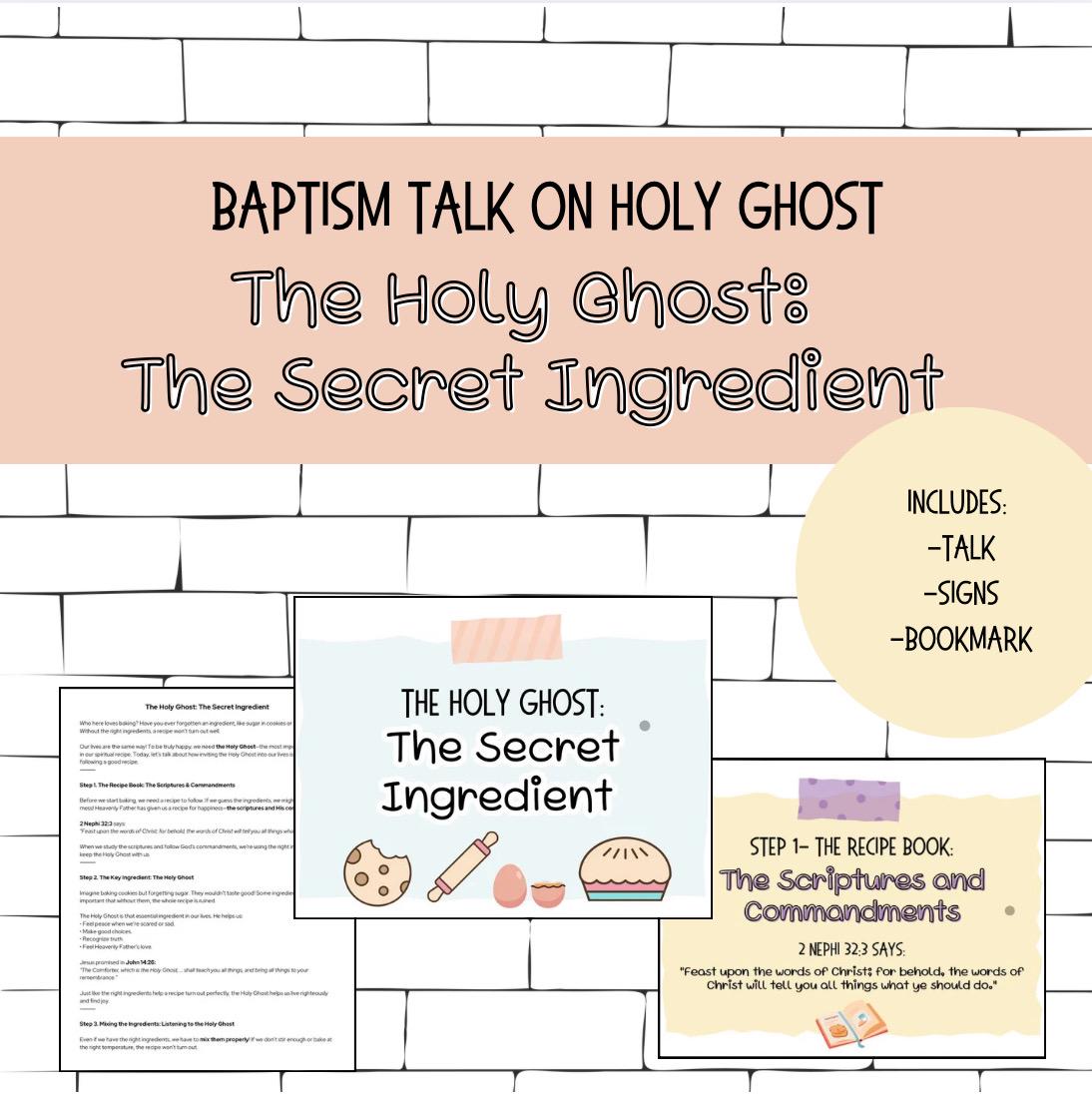 The Secret Ingredient | LDS Baptism Talk for Kids | Talk on Holy Ghost ...