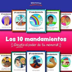 Los 10 Mandamientos: Tarjetas Para Memoria Y Emparejar - Etsy