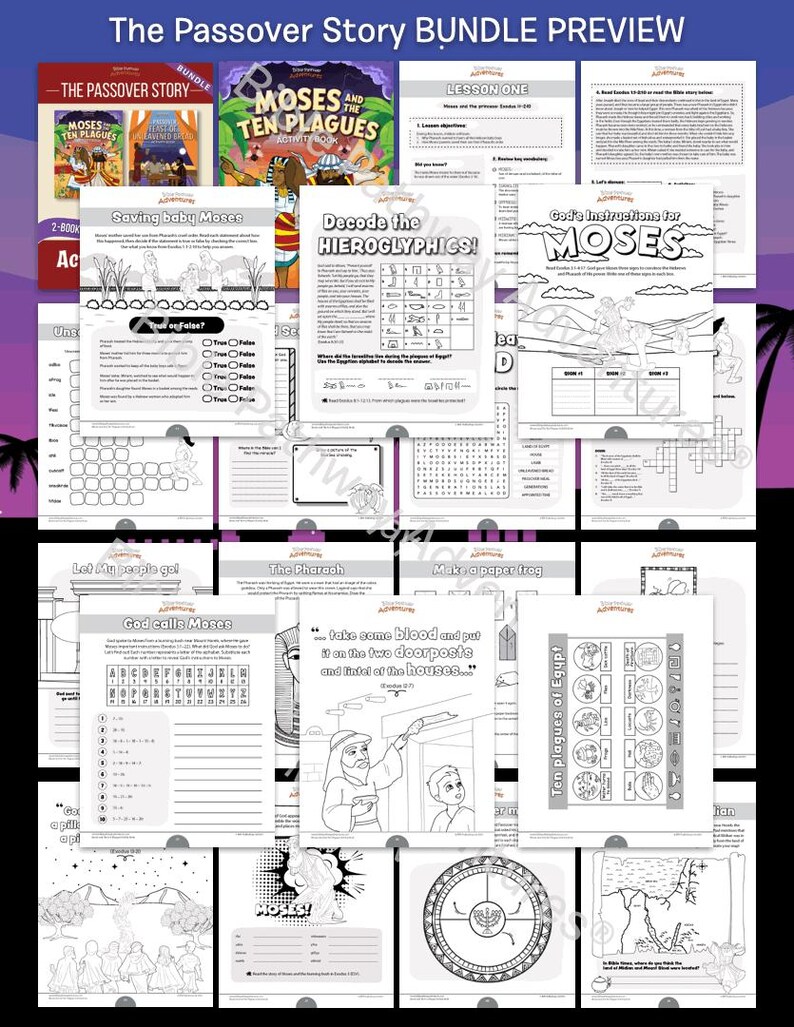 BUNDLE: the Passover Story Activity Books - Etsy