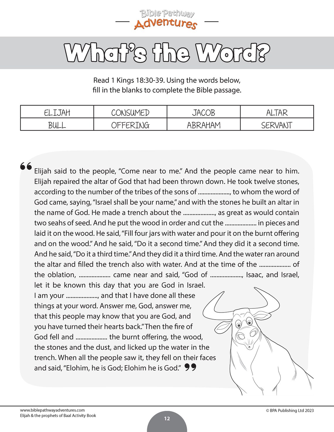 Bible Miracles: Elijah and the Prophets of Baal Activity Book - Etsy