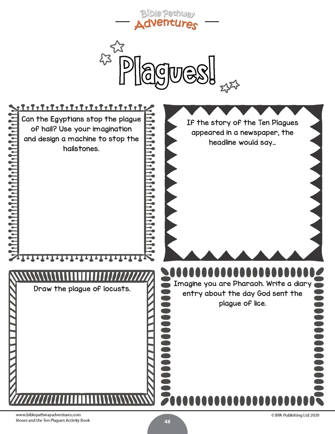 Moses and the Ten Plagues Printable Activity Book | Etsy