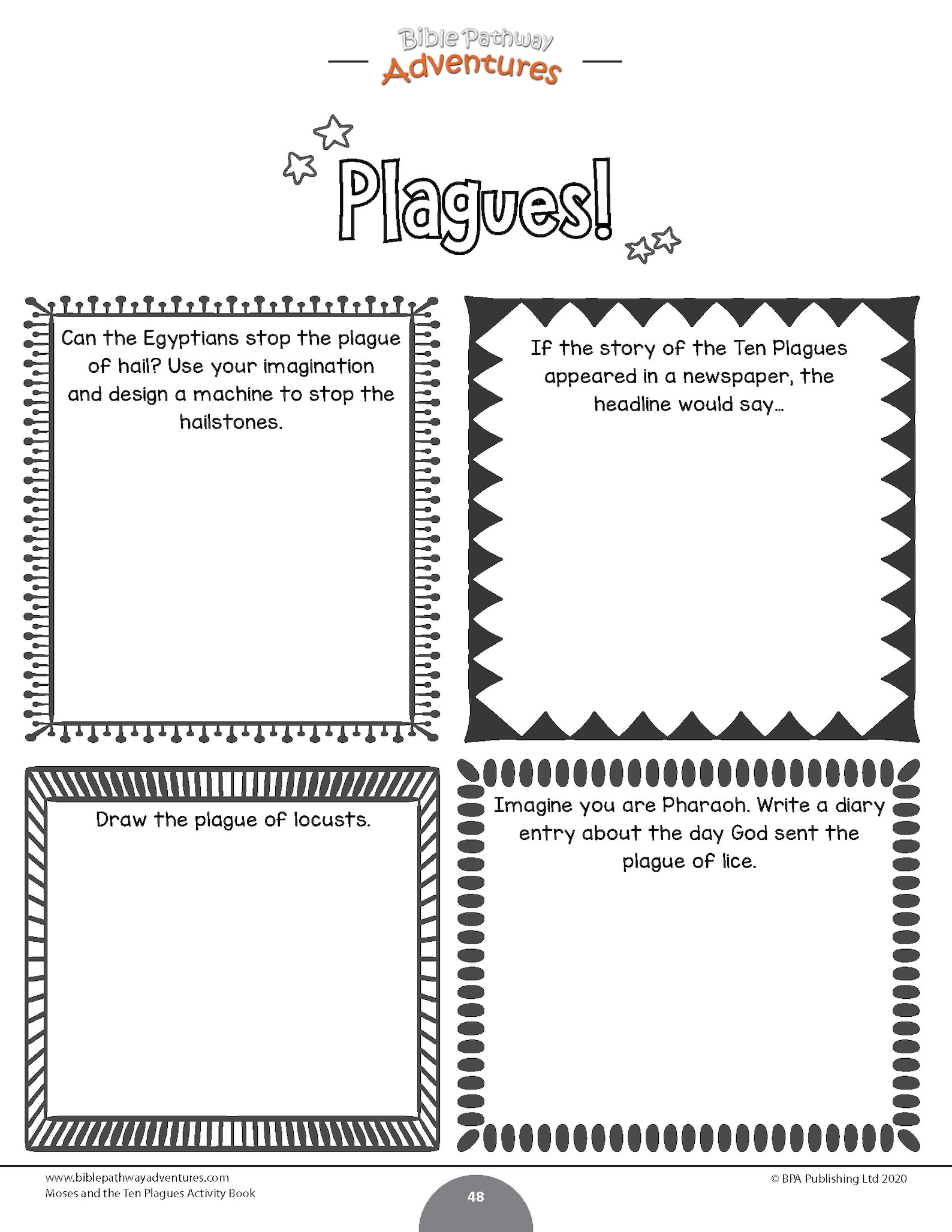 Moses and the Ten Plagues Printable Activity Book | Etsy