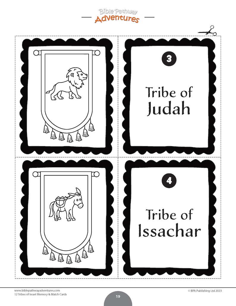 12 Tribes of Israel Memory & Match Cards - Etsy