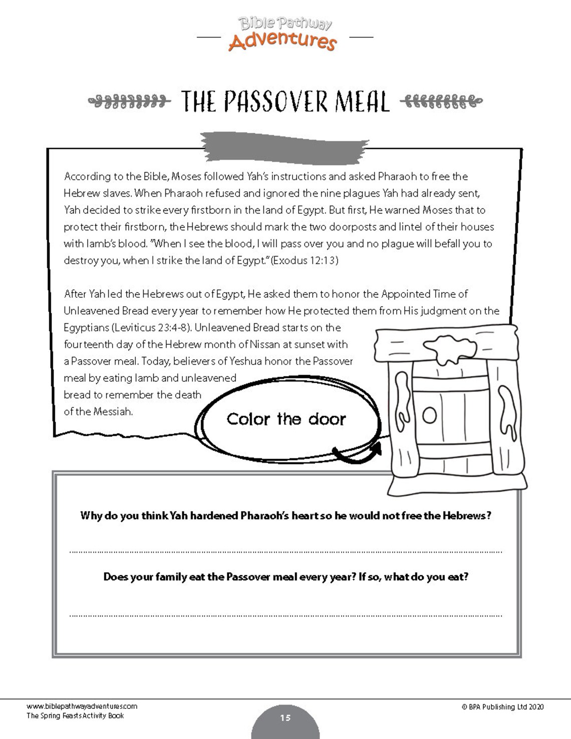 The Spring Feasts Activity Book: Passover First Fruits - Etsy Canada