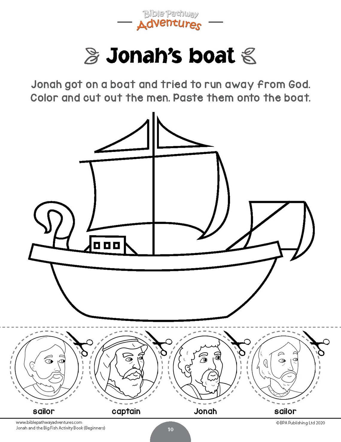 Jonah and the Big Fish Activity Book for Beginners - Etsy