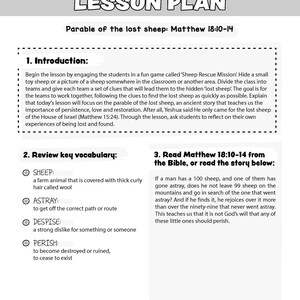 Bible Parable: the Lost Sheep Activity Book - Etsy