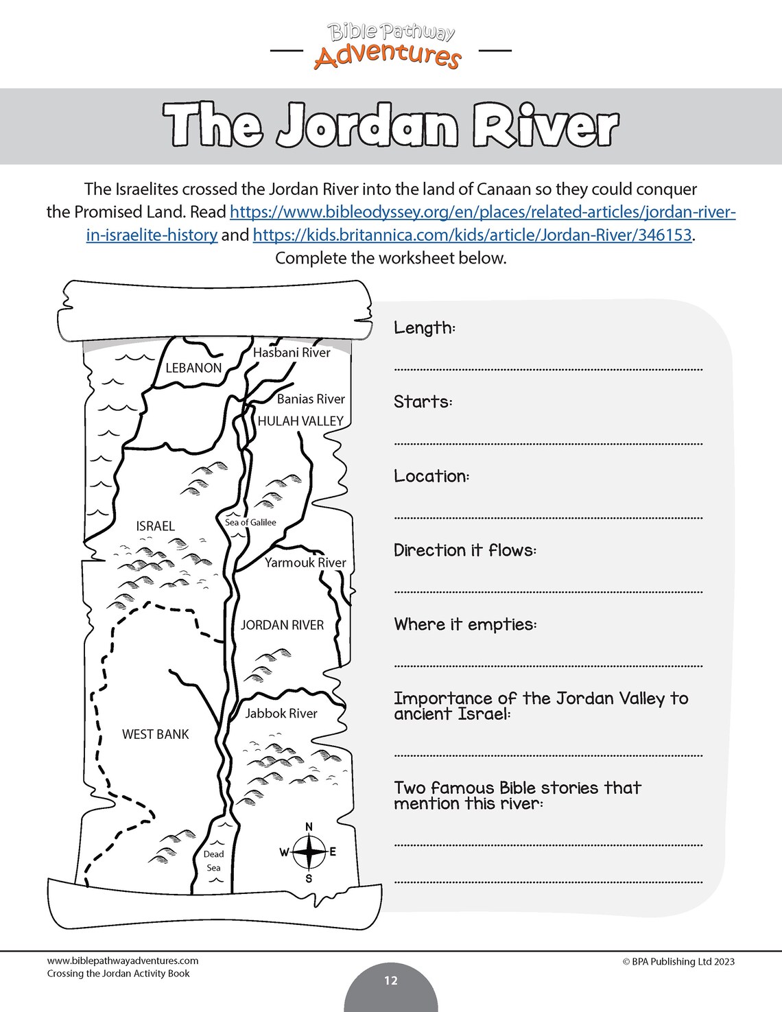 Bible Miracles: Crossing the Jordan Activity Book - Etsy