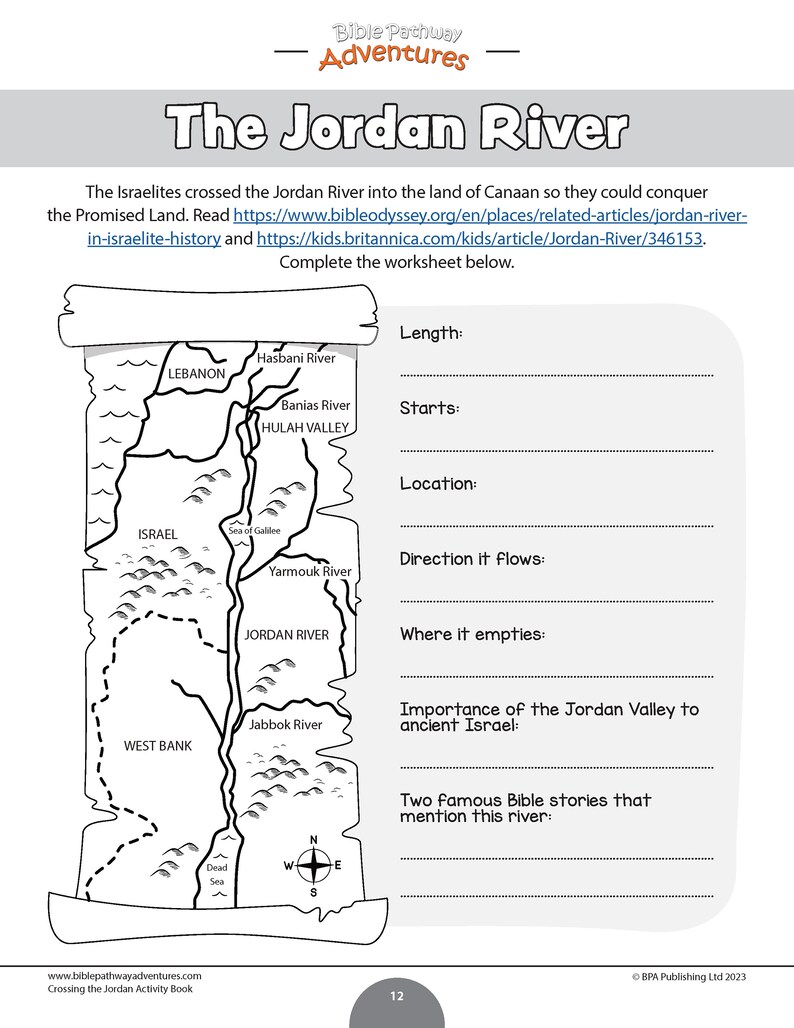 Bible Miracles: Crossing the Jordan Activity Book - Etsy