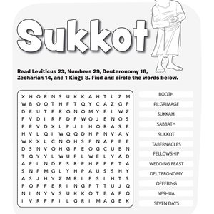 Feast of Tabernacles (sukkot) Activity Book - Etsy