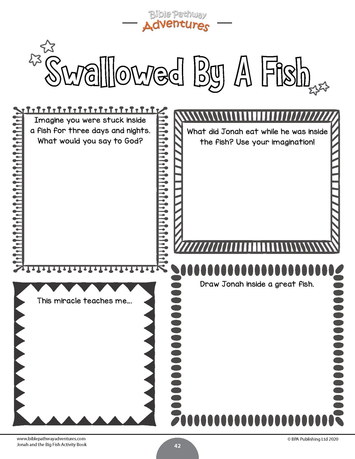 Jonah and the Big Fish Activity Book & Lesson Plans - Etsy