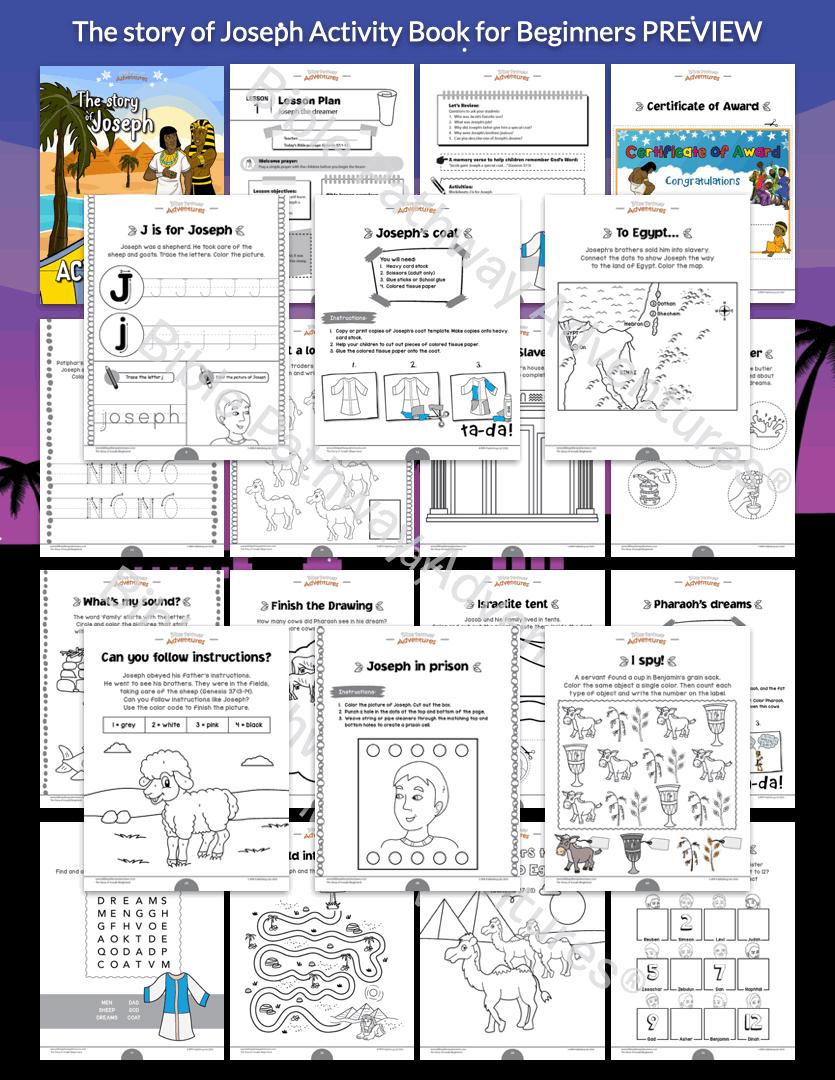 The Story of Joseph Activity Book for Beginners - Etsy