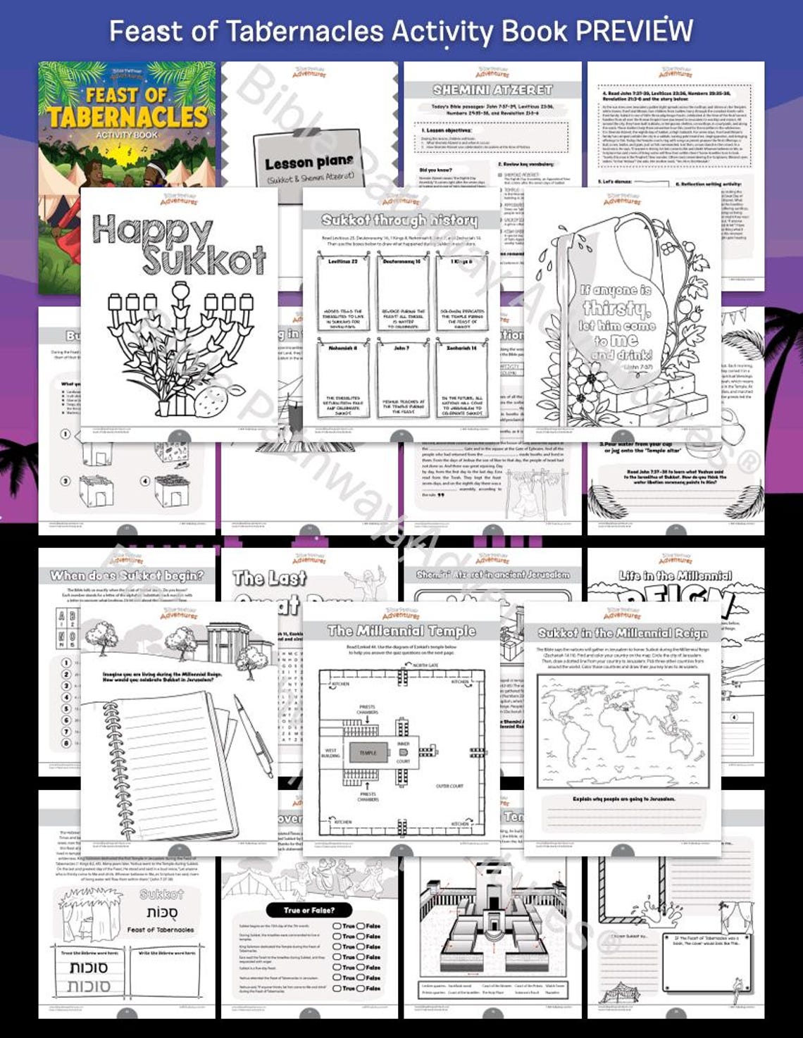 Feast of Tabernacles (sukkot) Activity Book - Etsy