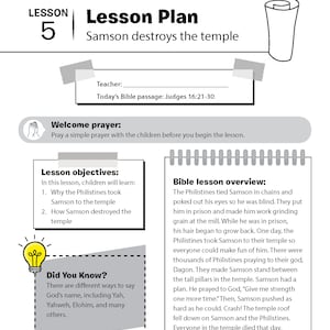 The Story of Samson Activity Book for Beginners - Etsy