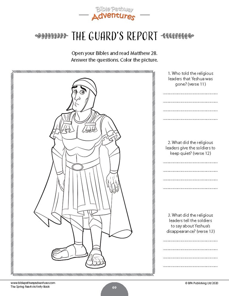 The Spring Feasts Activity Book: Passover First Fruits | Etsy