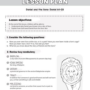 Bible Miracles: Daniel and the Lions Activity Book - Etsy