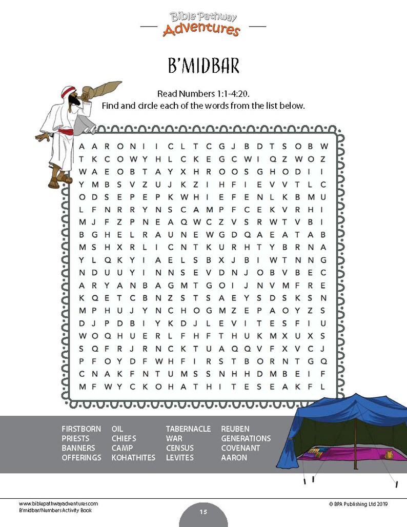 B'midbar / Numbers Torah Portion Activity Book - Etsy