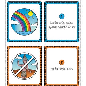 Los 10 Mandamientos: Tarjetas Para Memoria Y Emparejar - Etsy