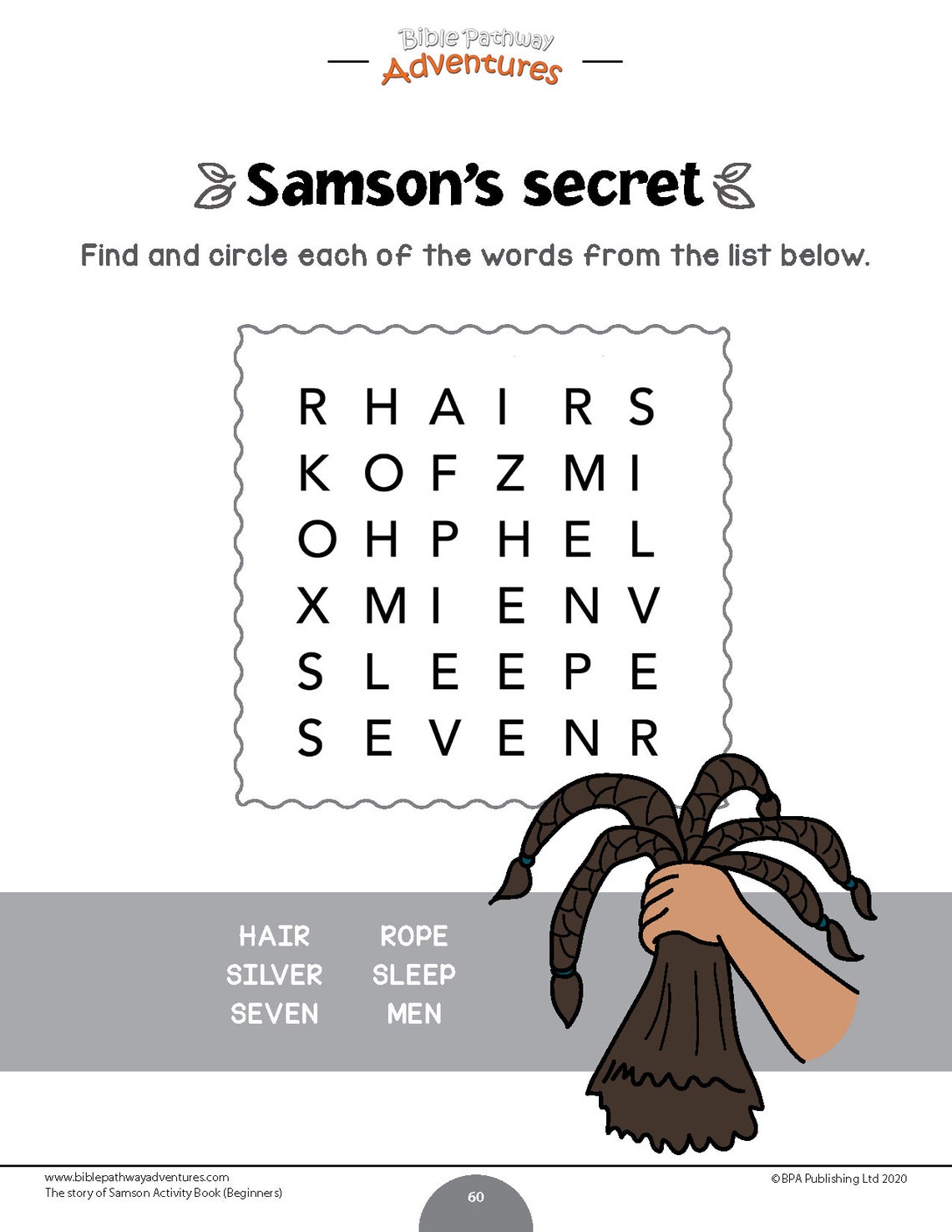 The Story of Samson Activity Book for Beginners - Etsy
