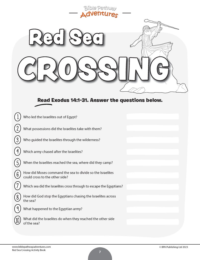 Bible Miracles: Red Sea Crossing Activity Book - Etsy