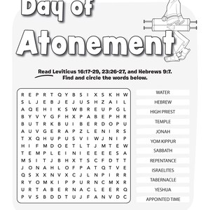 Day of Atonement Activity Book - Etsy