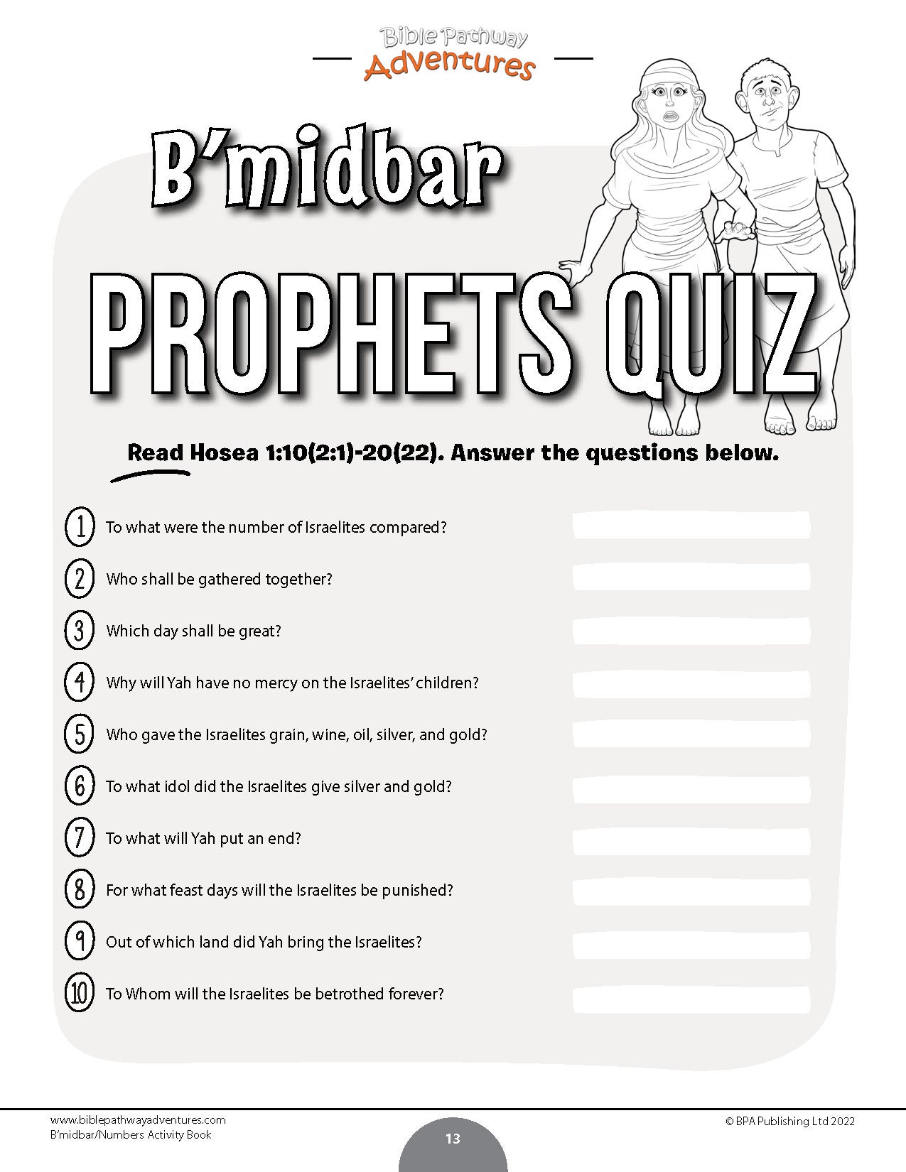 B'midbar / Numbers Torah Portion Activity Book - Etsy