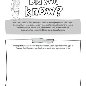 Bible Miracles: the Fiery Furnace Activity Book - Etsy