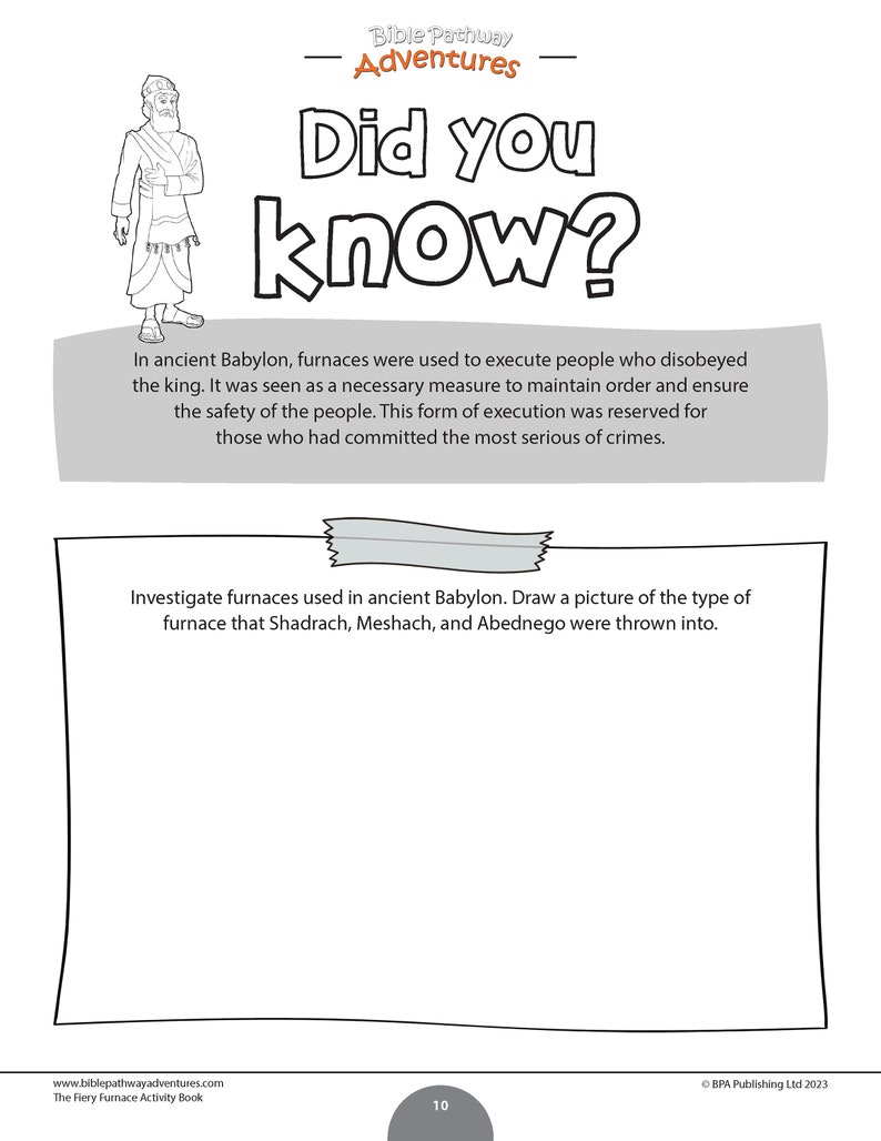 Bible Miracles: the Fiery Furnace Activity Book - Etsy