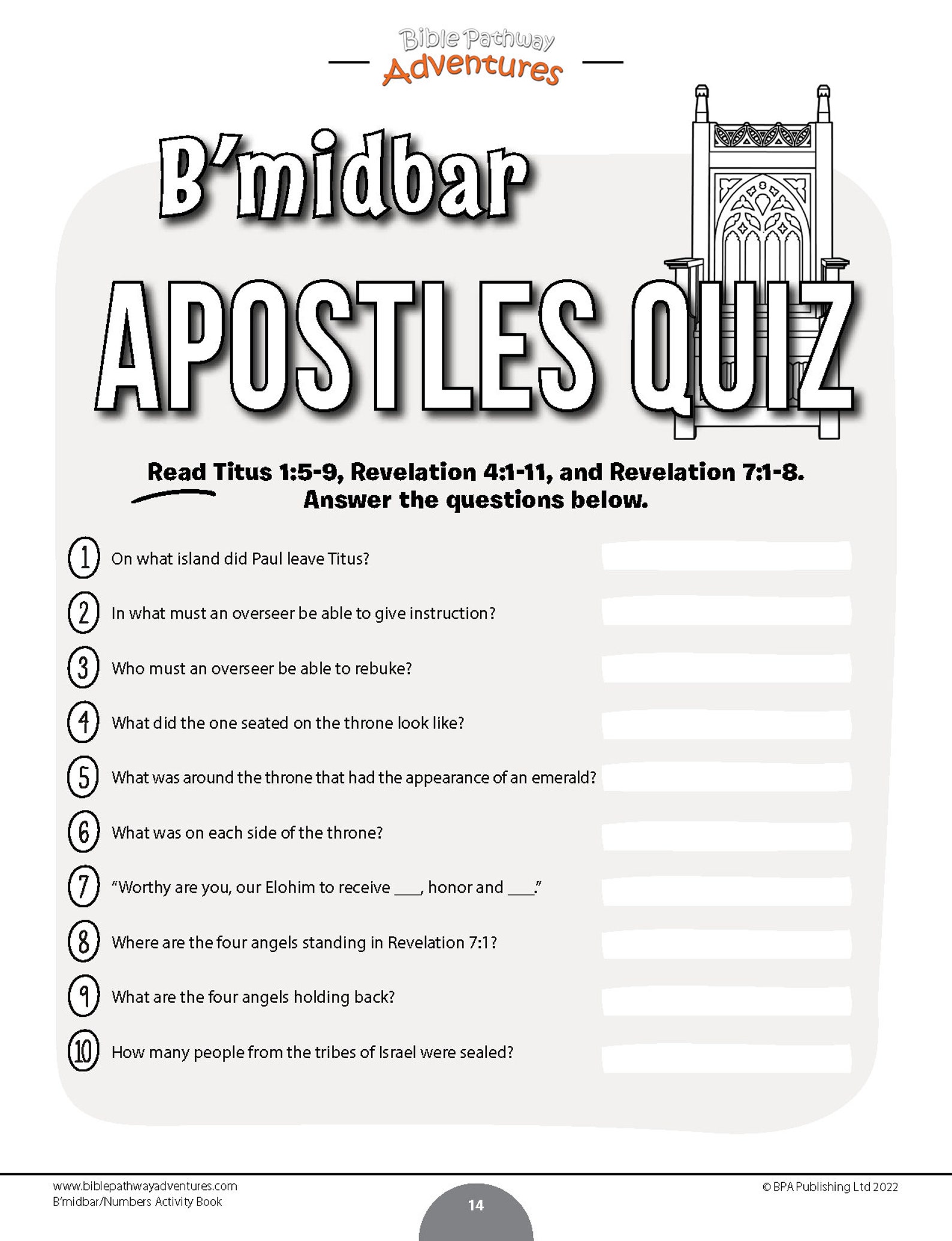 B'midbar / Numbers Torah Portion Activity Book - Etsy
