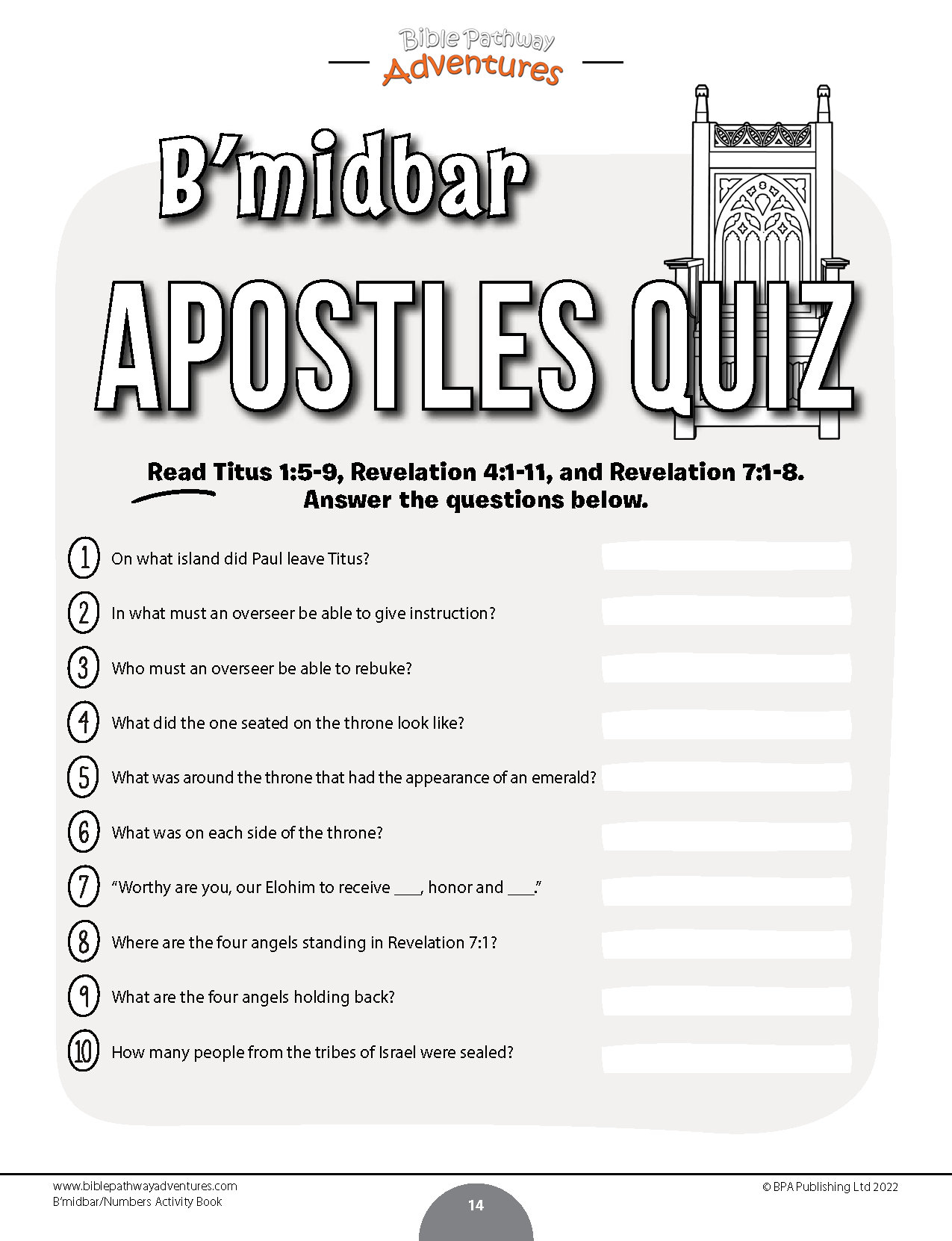 B'midbar / Numbers Torah Portion Activity Book - Etsy