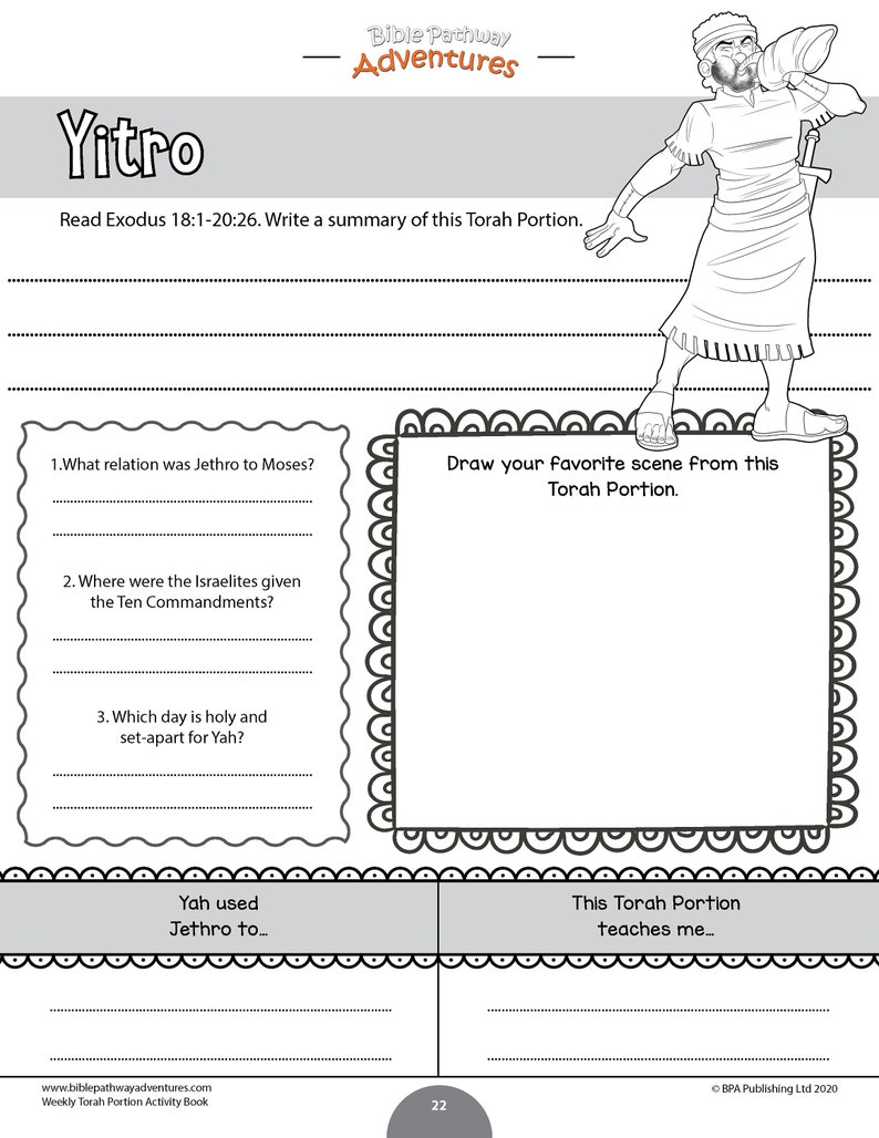 Weekly Torah Portion Activity Book - Etsy