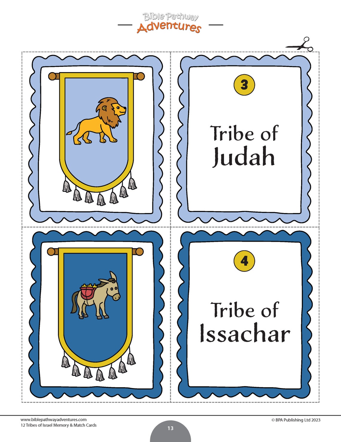 12 Tribes of Israel Memory & Match Cards - Etsy