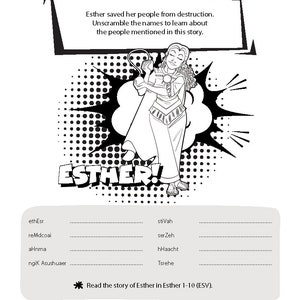 Esther Bible Activity Book - Etsy