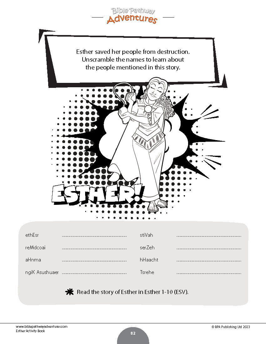Esther Bible Activity Book - Etsy