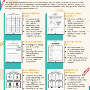 Learning Hebrew: Bible Heroes Activity Book - Etsy